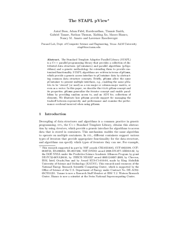 (PDF) The STAPL pView | Nathan Thomas - Academia.edu