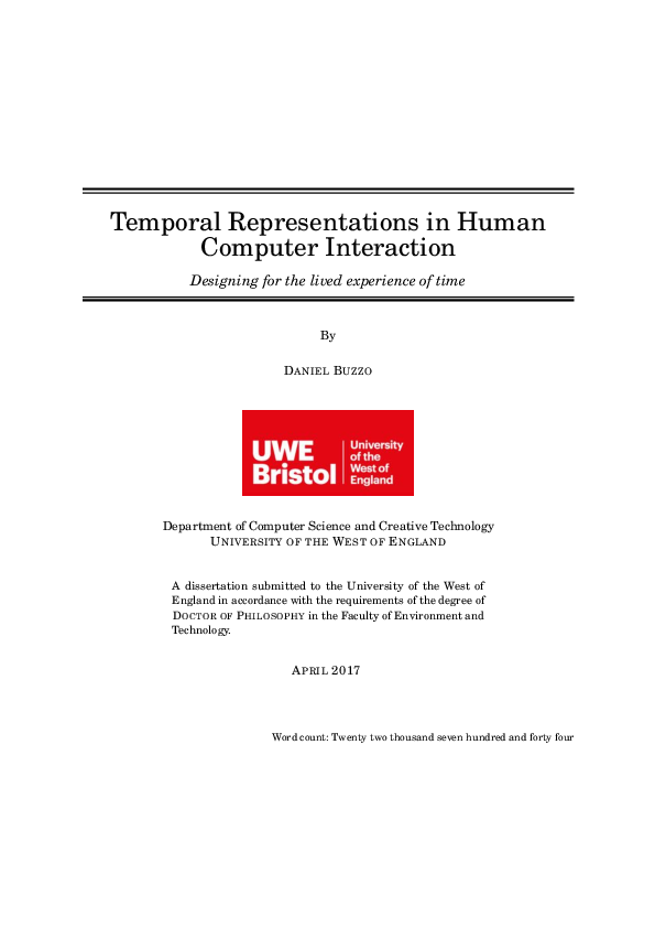 Pdf Temporal Representations In Human Computer Interaction Designing