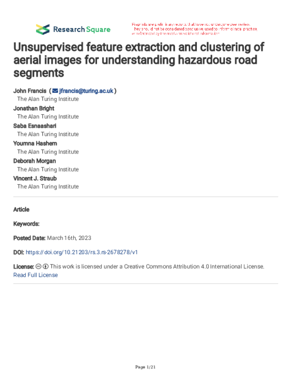 (PDF) Unsupervised feature extraction and clustering of aerial images for understanding ...