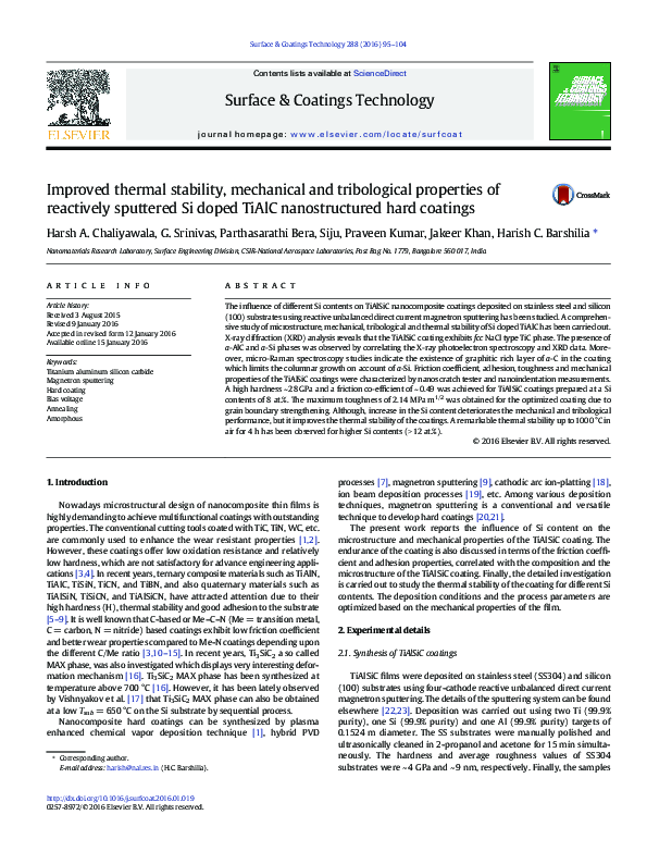 (PDF) Improved thermal stability, mechanical and tribological ...