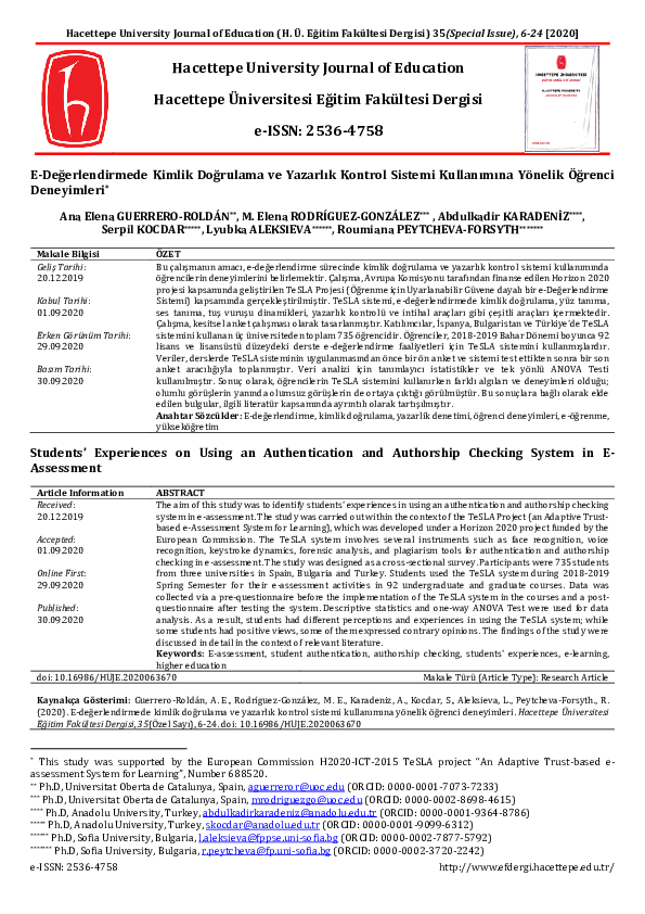 (PDF) Students Experiences on Using an Authentication and Authorship ...
