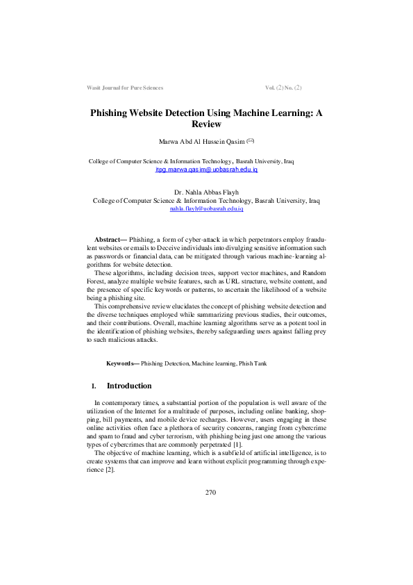 Pdf Phishing Website Detection Using Machine Learning A Review