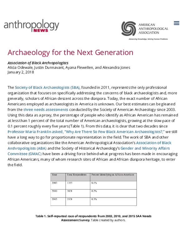 (PDF) Archaeology for the Next Generation