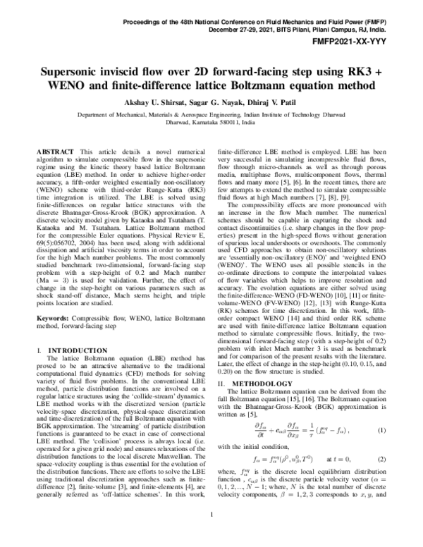 (PDF) Supersonic Inviscid Flow Over 2D Forward-Facing Step Using RK3 + WENO and Finite ...