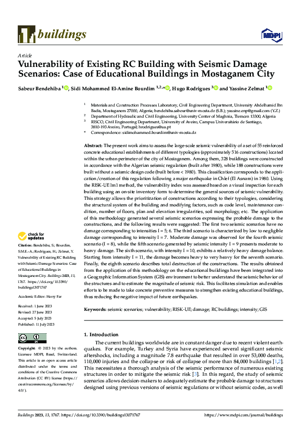 (PDF) Vulnerability of Existing RC Building with Seismic Damage ...