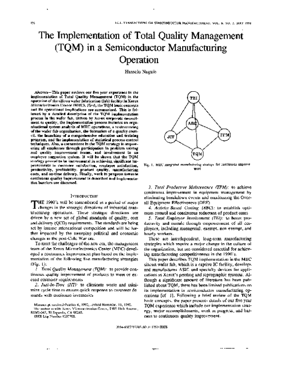 Implementation of total quality management (TQM) in malaysian industrialized building system ...