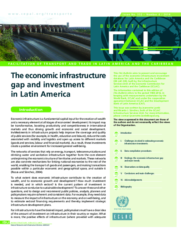 (PDF) The economic infrastructure gap and investment in Latin America
