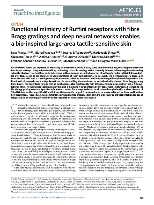 (PDF) Functional mimicry of Ruffini receptors with fibre Bragg gratings ...