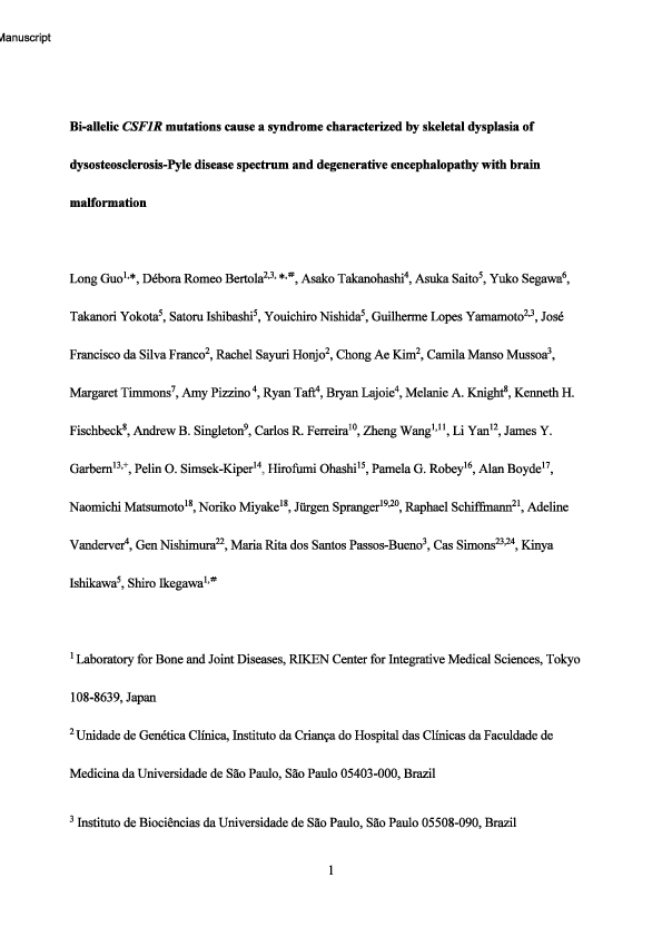 (PDF) Bi-allelic CSF1R Mutations Cause Skeletal Dysplasia of ...
