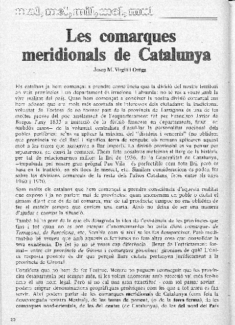 (PDF) Les comarques meridionals de Catalunya