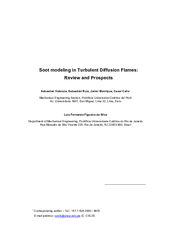 (PDF) Soot modeling in turbulent diffusion flames: review and prospects