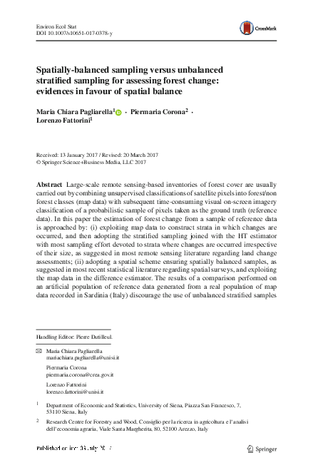 (PDF) Spatially-balanced sampling versus unbalanced stratified sampling for assessing forest ...