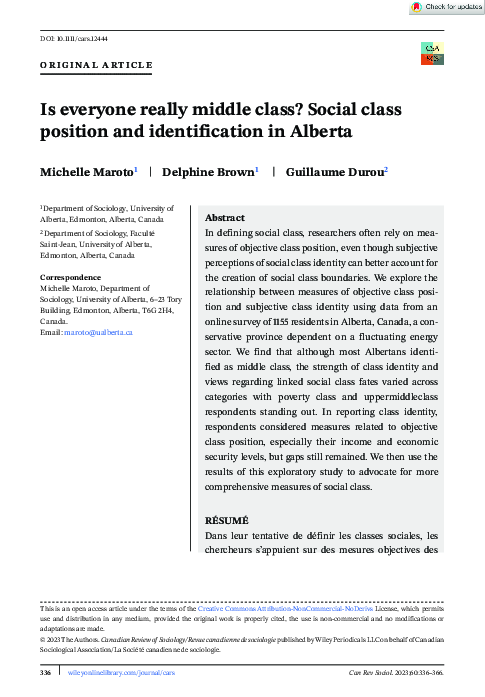 (PDF) Is everyone really middle class? Social class position and ...