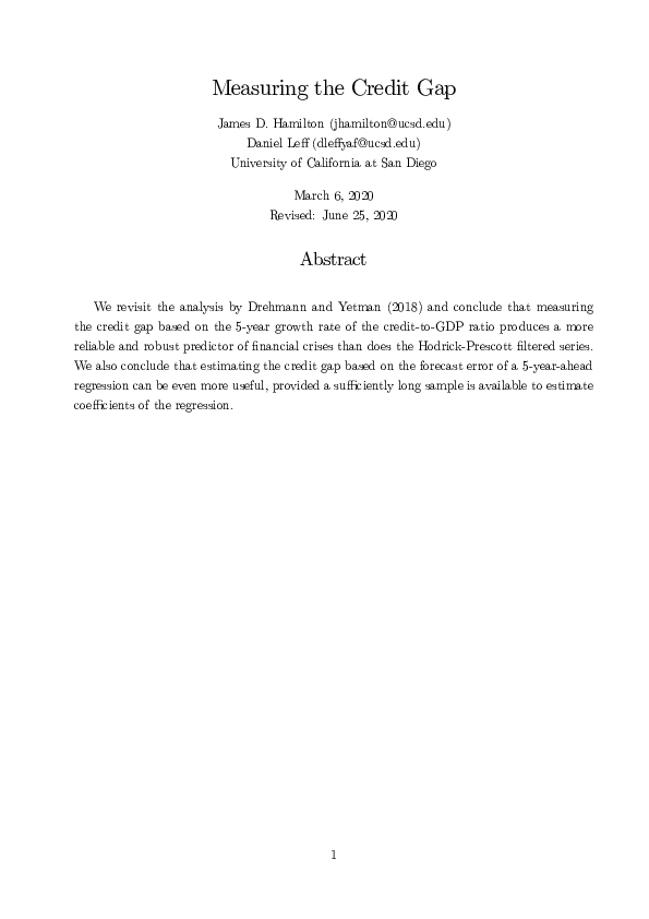 (PDF) Measuring the Credit Gap