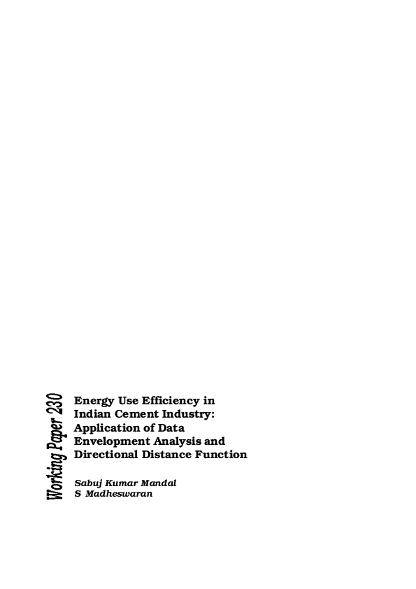 (PDF) Energy Use Efficiency In Indian Cement Industry: Application of ...