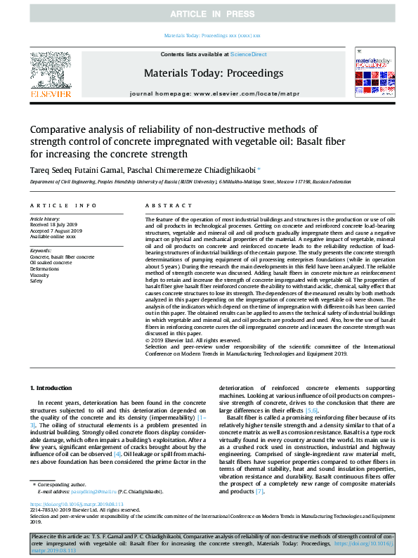 (PDF) Comparative analysis of reliability of non-destructive methods of strength control of ...