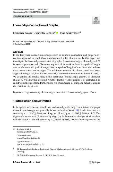 (PDF) Loose Edge-Connection of Graphs