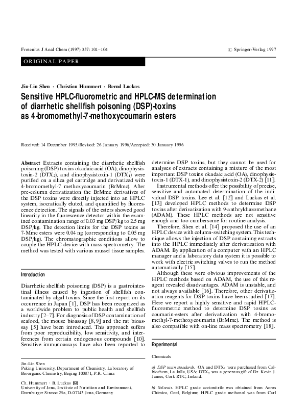 (PDF) Sensitive HPLC-fluorometric and HPLC-MS determination of ...