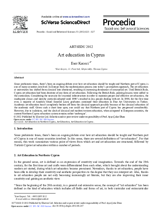 (PDF) Art Education in Cyprus
