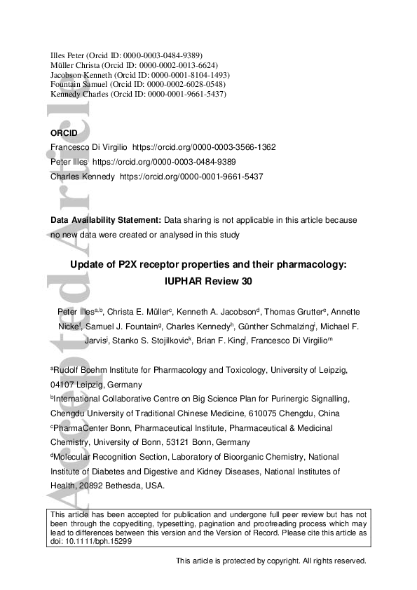 (PDF) P2X Receptor Pharmacology and Function Update