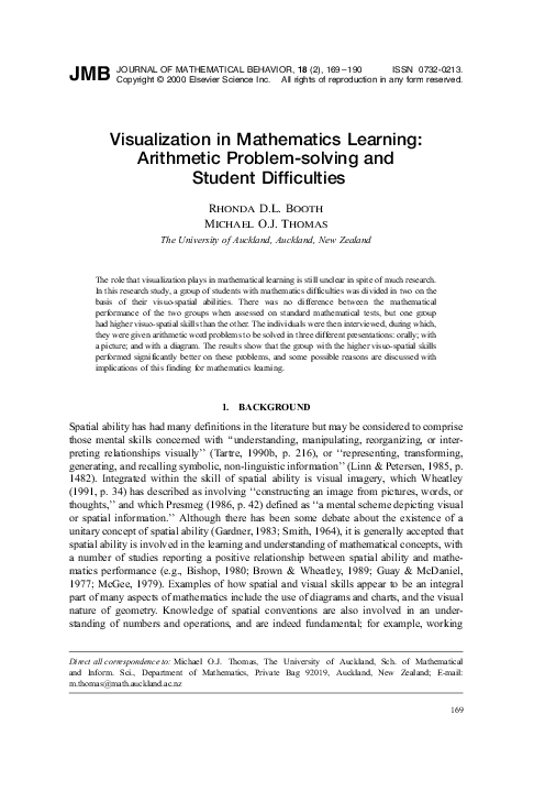(PDF) Visualization in Mathematics Learning: Arithmetic Problem-Solving ...