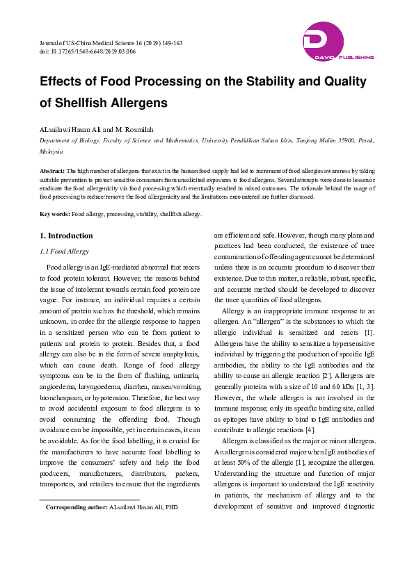 (PDF) Effects of Food Processing on the Stability and Quality of ...