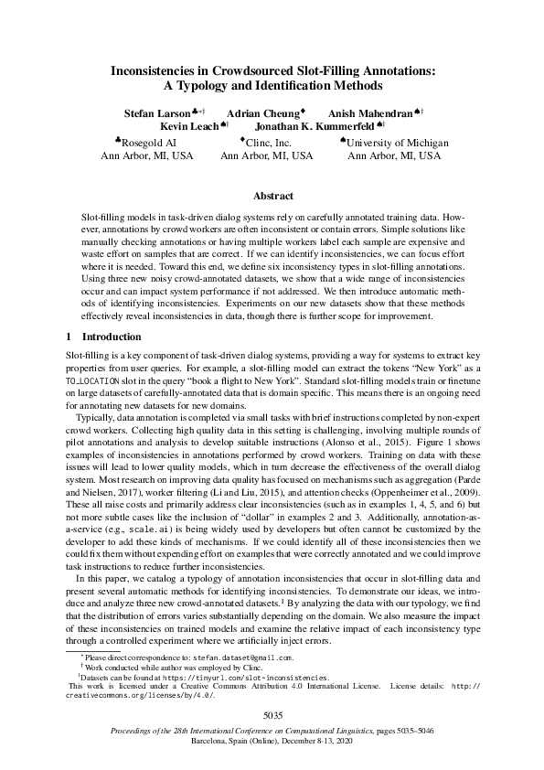 (PDF) Inconsistencies in Crowdsourced Slot-Filling Annotations: A ...