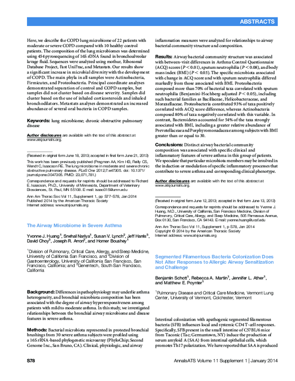 (PDF) The Airway Microbiome in Severe Asthma