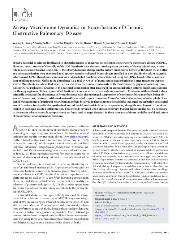 (PDF) Airway Microbiome Dynamics in Exacerbations of Chronic ...
