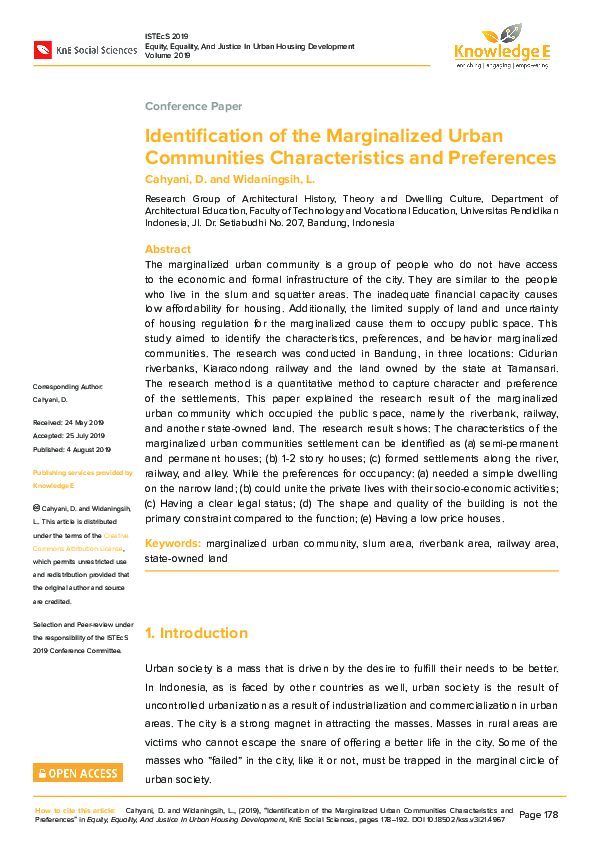 (PDF) Identification of the Marginalized Urban Communities ...