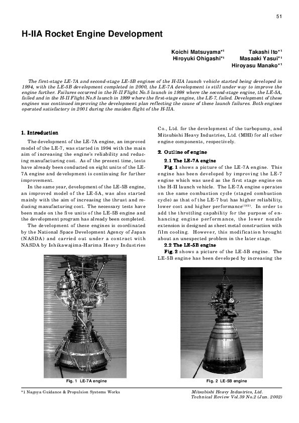 (PDF) H-IIA Rocket Engine Development,Mitsubishi Heavy Industries ...