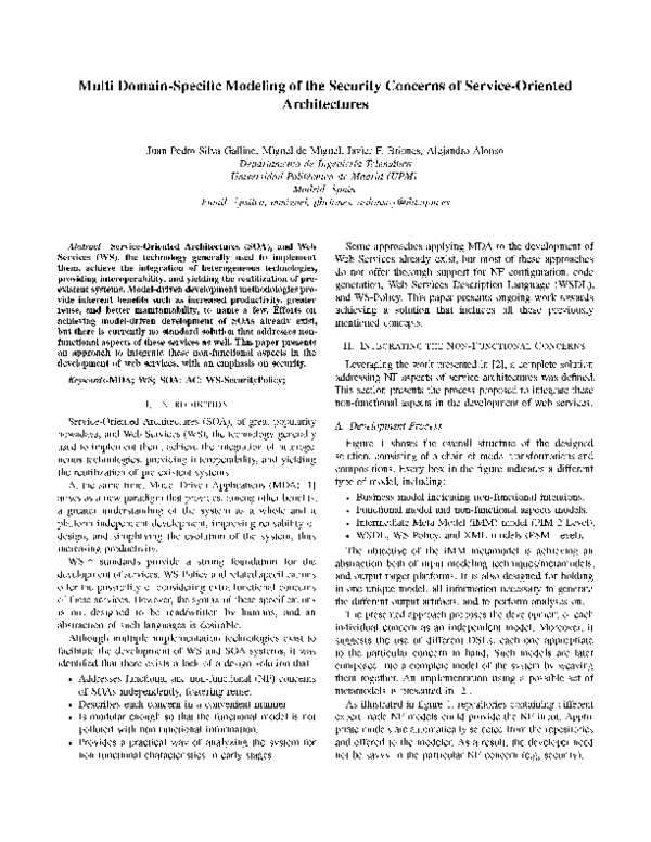 Pdf Multi Domain Specific Modeling Of The Security Concerns Of Service Oriented Architectures