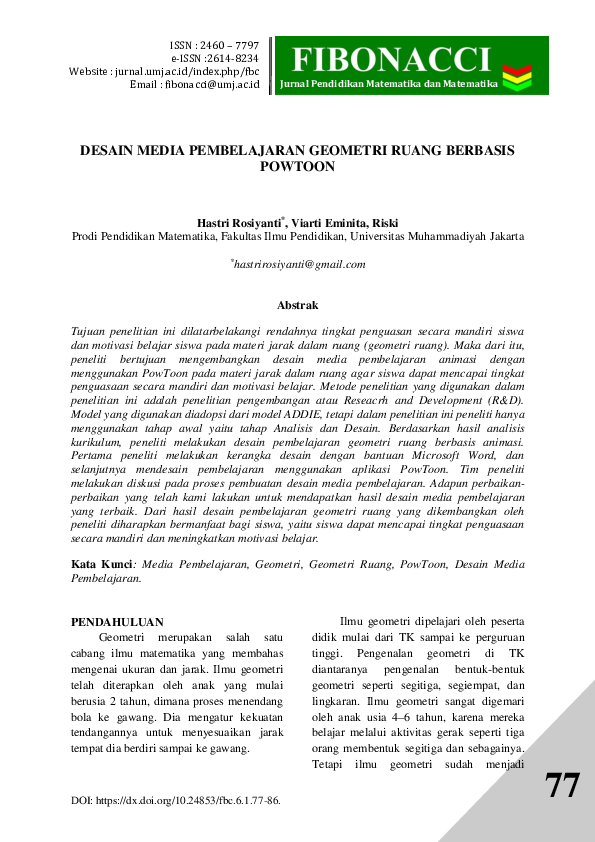 (PDF) Desain Media Pembelajaran Geometri Ruang Berbasis Powtoon | Riski Riski - Academia.edu