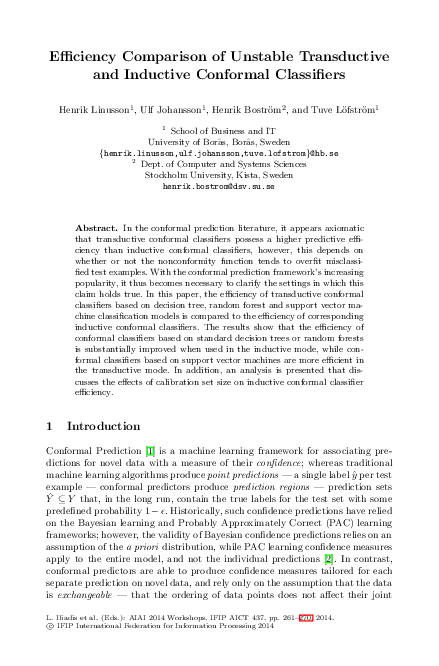 (PDF) Efficiency Comparison of Unstable Transductive and Inductive ...