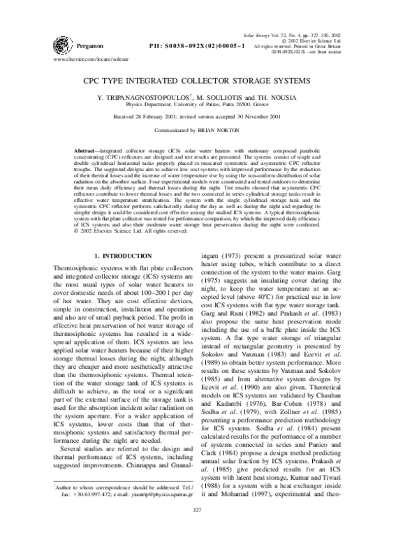 (PDF) CPC type integrated collector storage systems