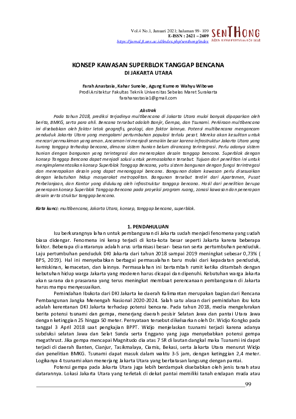 (PDF) Konsep Kawasan Superblok Tanggap Bencana DI Jakarta Utara