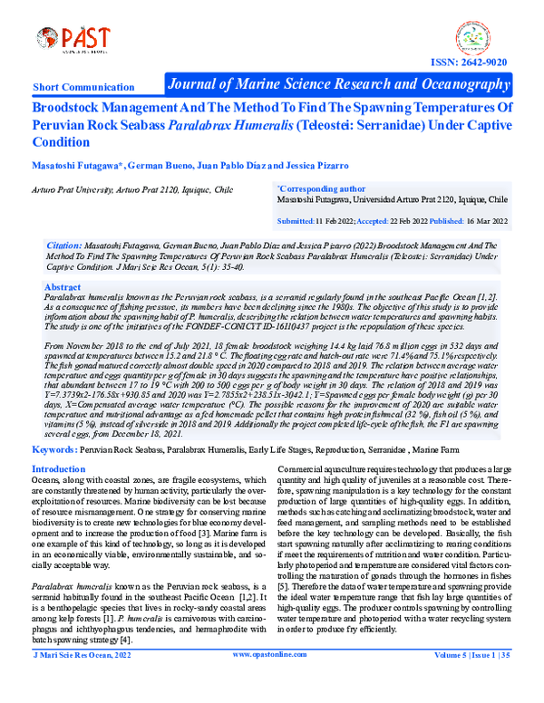 (PDF) Broodstock Management And The Method To Find The Spawning ...