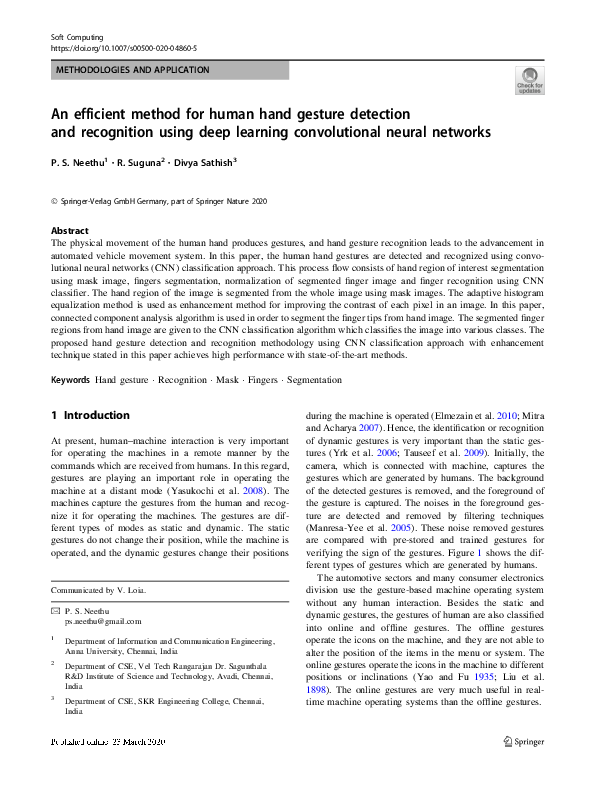 (PDF) An efficient method for human hand gesture detection and ... (PDF) An efficient method for human hand gesture detection and ...