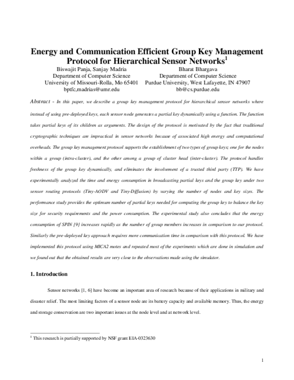 (PDF) Energy and Communication Efficient Group Key Management Protocol for Hierarchical Sensor ...