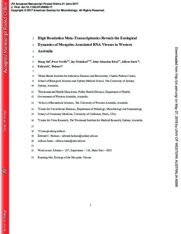 (PDF) High Resolution Meta-Transcriptomics Reveals the Ecological ...