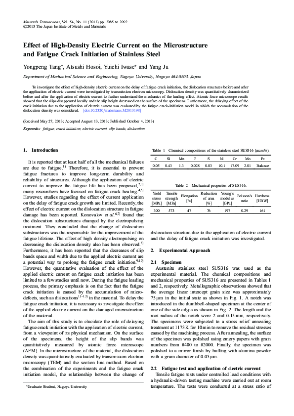 (PDF) Effect of High-Density Electric Current on the Microstructure and ...