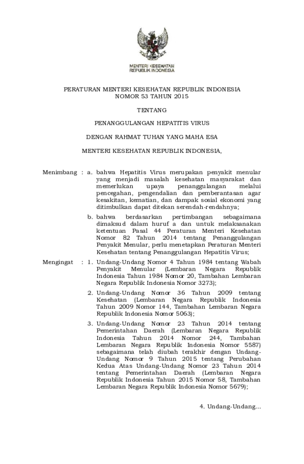 (PDF) Permenkes Nomor 53 Tahun 2015