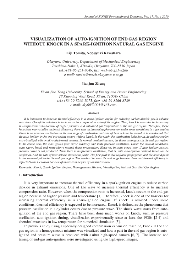 (PDF) Visualization of auto-ignition of end gas region without knock in ...