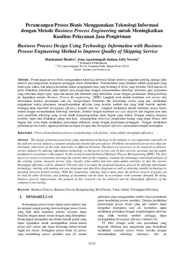 (PDF) Perancangan Proses Bisnis Menggunakan Teknologi Informasi dengan ...