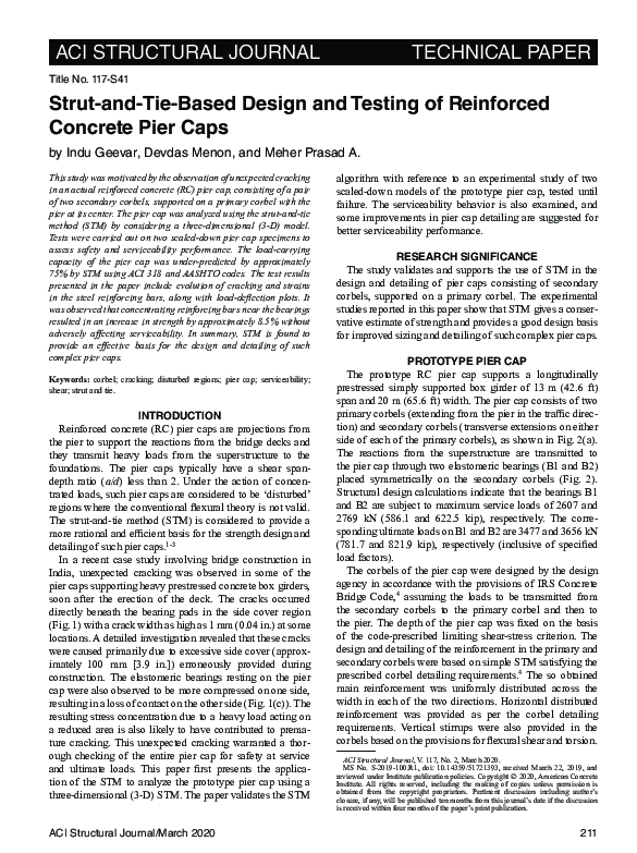 (PDF) Strut-and-Tie-Based Design and Testing of Reinforced Concrete ...