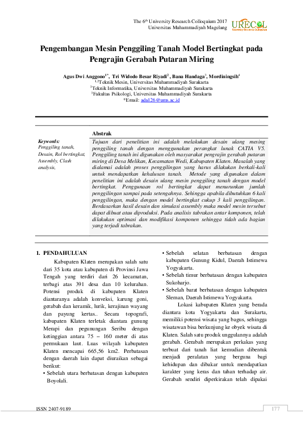 (PDF) Pengembangan Mesin Penggiling Tanah Model Bertingkat pada ...