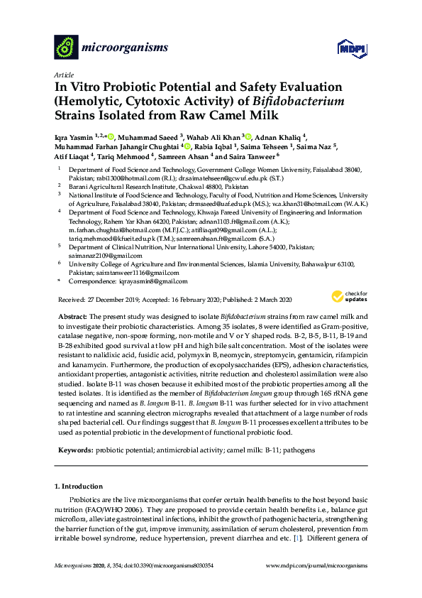 (PDF) In Vitro Probiotic Potential and Safety Evaluation (Hemolytic ...