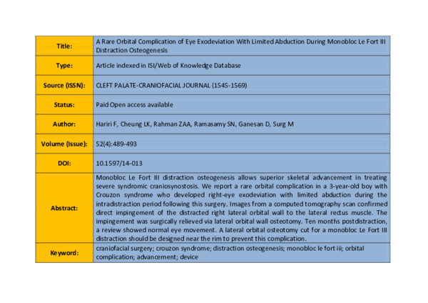 (PDF) A Rare Orbital Complication of Eye Exodeviation with Limited ...