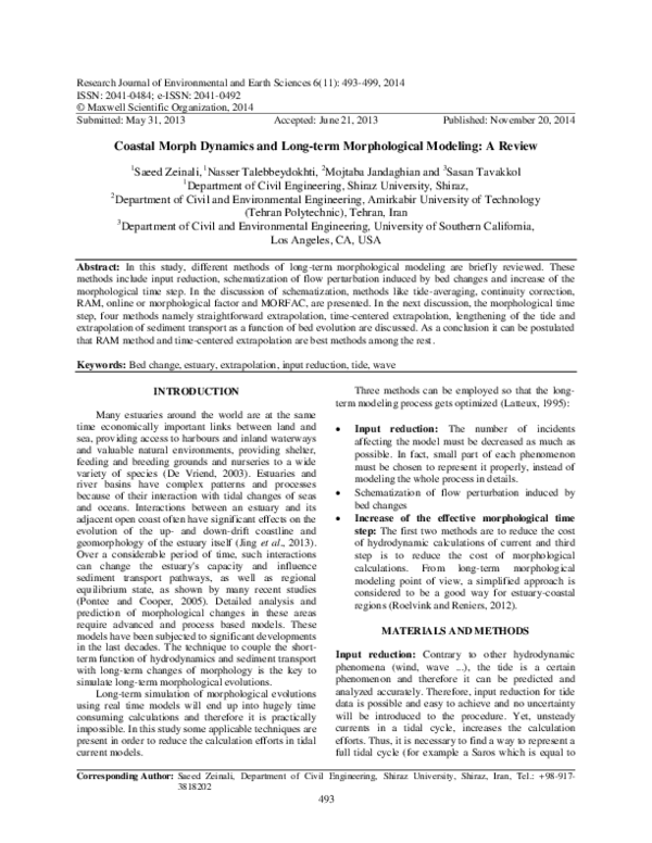 (PDF) Coastal Morph Dynamics and Long-term Morphological Modeling: A Review