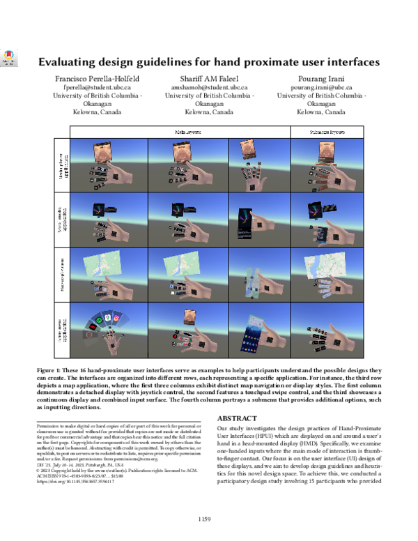 Pdf Evaluating Design Guidelines For Hand Proximate User Interfaces
